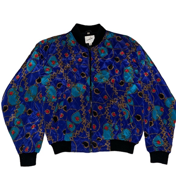 Jacqueline Ferrar | Jackets & Coats | Vintage 8s Bomber Jacket With ...
